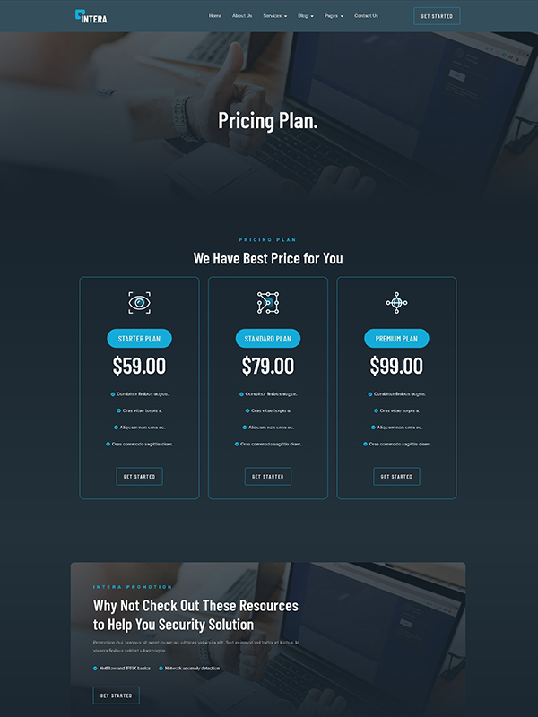 Intera - Cybersecurity Elementor Pro Full Site Template Kit by Rometheme